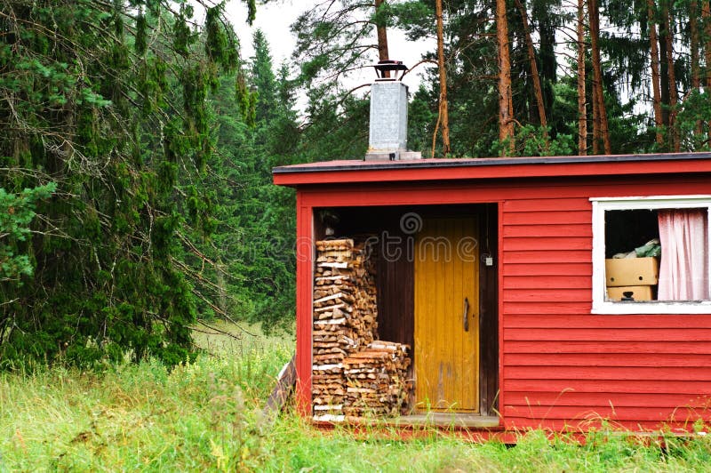 Sauna finlandais en bois image stock. Image du forêt - 21807555