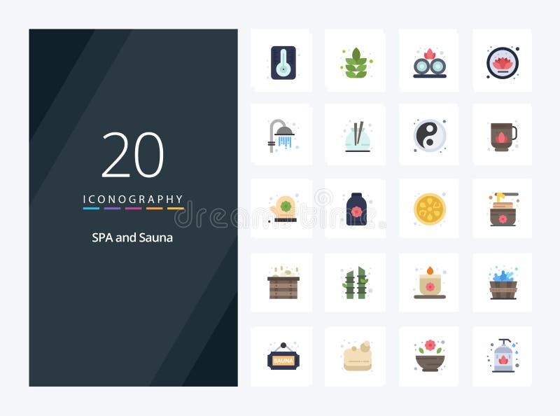 20 Sauna Flat Color Icon for Presentation Stock Vector - Illustration of lotus, flower: 264530252