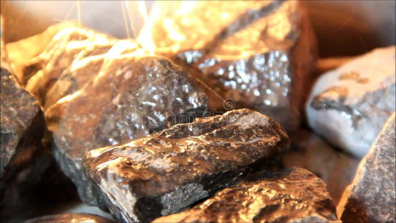 Sauna hot stones stock video. Video of natural, finland - 60307565