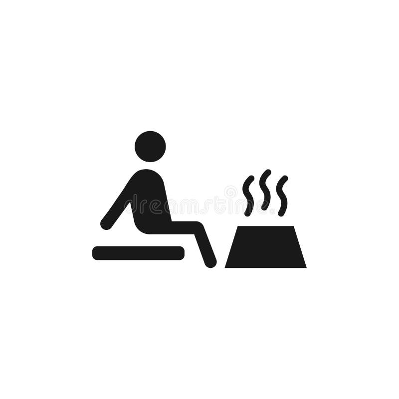 Sauna Line Icon Isolated on White Background Stock Vector ...