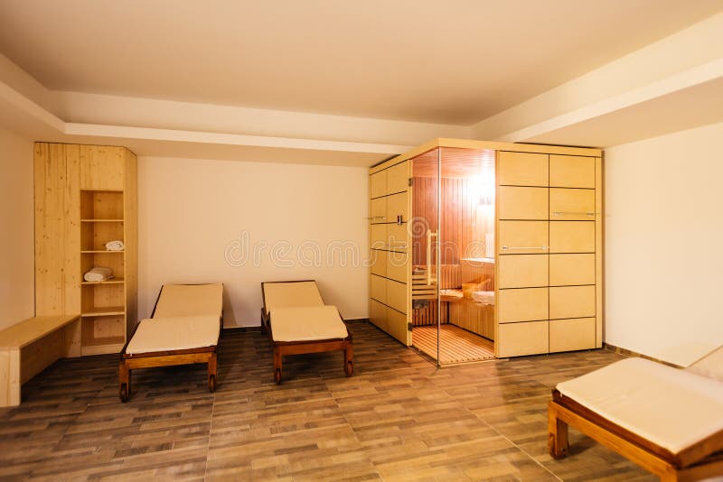 Sauna and massage stock image. Image of therapy, equipment - 71637761