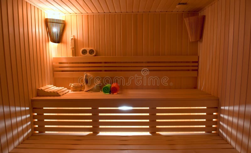 Sauna Room with Traditional Stock Photo - Image of cabin, health: 82767846