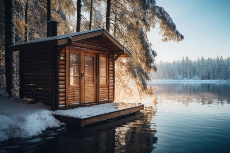 Sauna stock illustration. Illustration of frozen, shore - 335171682