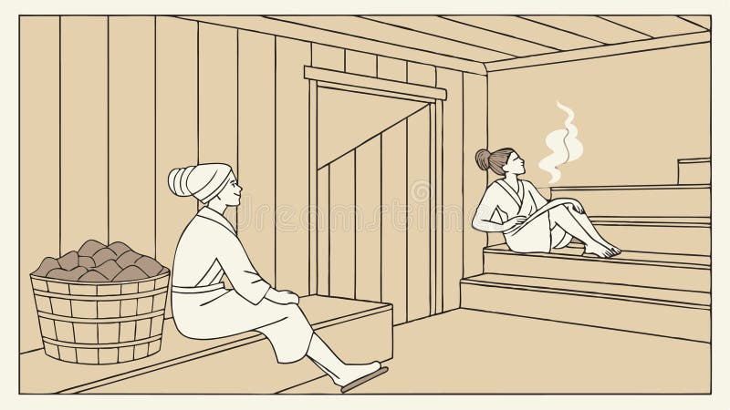 Sauna Scene Relaxation and Wellness Activity Generative AI Stock ...