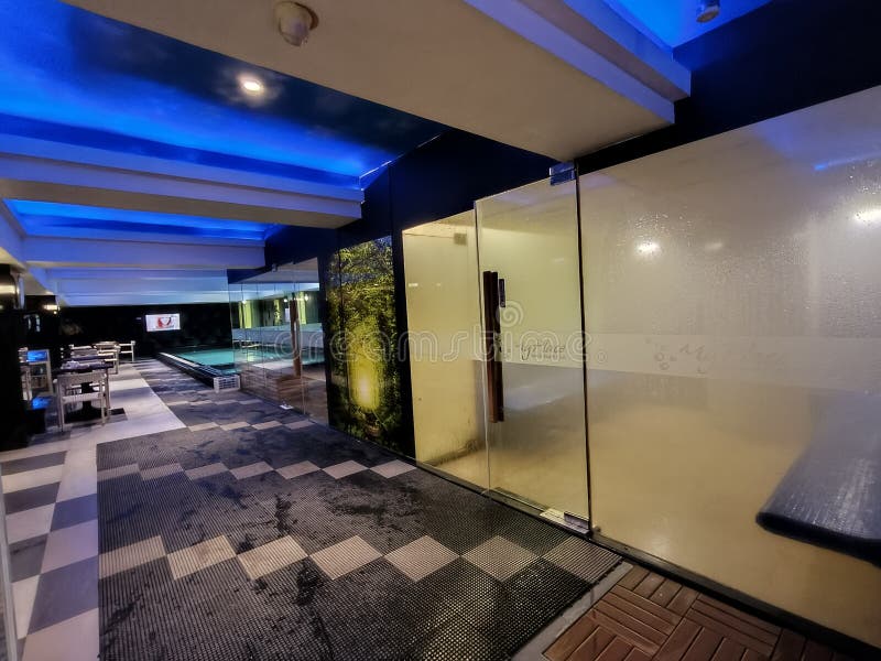 Sauna and Steam with Pool at Spa Stock Image - Image of facade, home ...