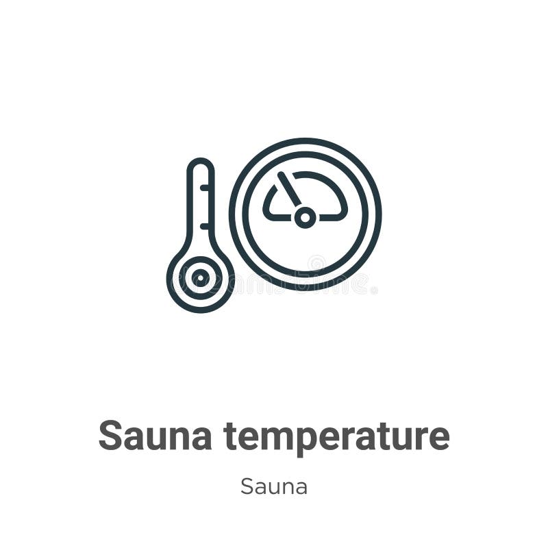Sauna Temperature Outline Vector Icon. Thin Line Black Sauna ...