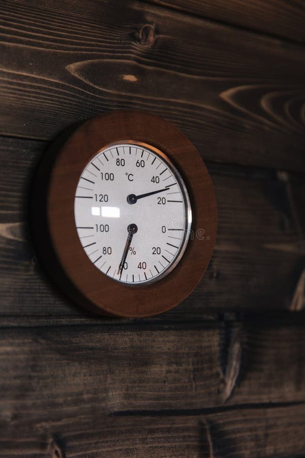 Sauna Thermometer and Hygrometer on the Wooden Bench Stock Image ...