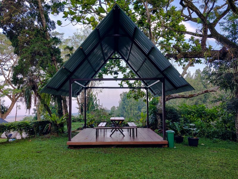 Saung Building for Seating or Resting Stock Photo - Image of tourism ...