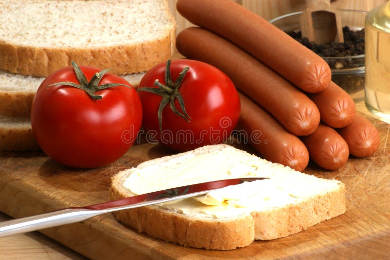 Sausage, Also Known As Knackwurst Stock Photo - Image of snack ...
