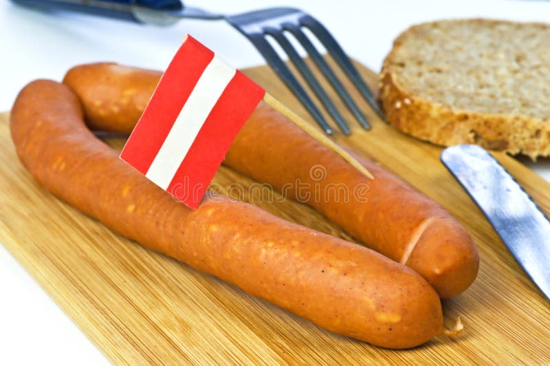 Sausage of Austria Krainer stock image. Image of colors - 29468275