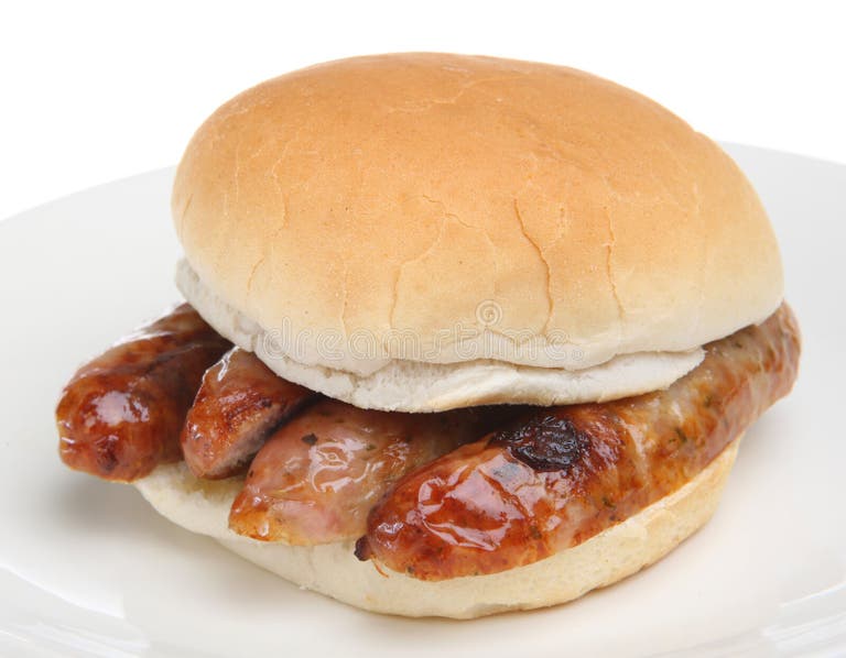 Sausage Bap stock photo. Image of fastfood, bread, breakfast - 8966088
