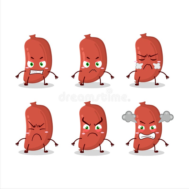 Angry sausage cartoon stock illustration. Illustration of shouting ...