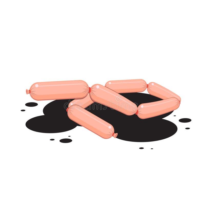 Sausage Chain Vector Line Icon. Stock Vector - Illustration of minimal ...