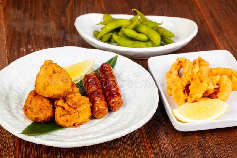 Sausage and Chicken Nuggets Stock Image - Image of diet, battered ...