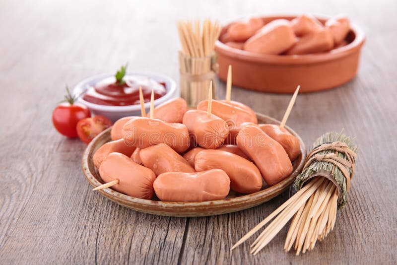 Sausage finger food stock image. Image of sauce, food - 40835831