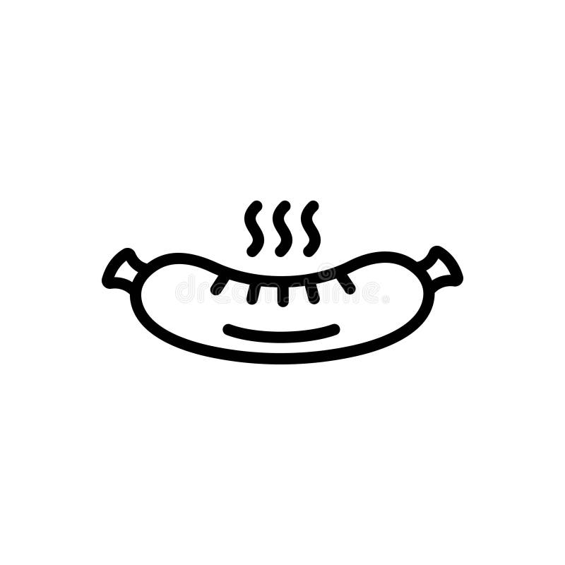 Black Line Icon for Sausage, Bacon and Snack Stock Illustration ...