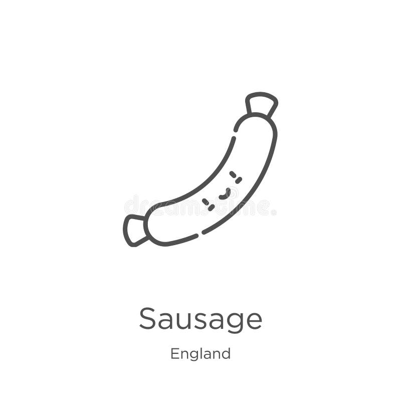 Sausage Icon Vector from England Collection. Thin Line Sausage Outline ...