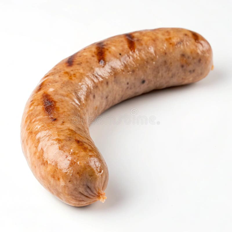 Sausage Isolated on White Background Stock Photo - Image of appetizer ...