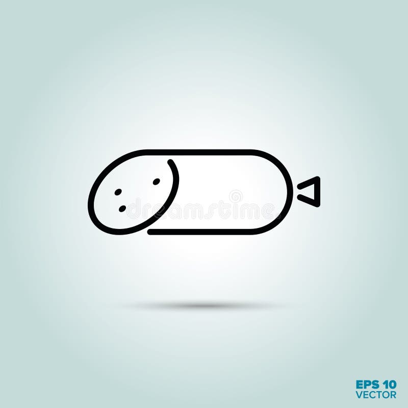 Sausage. Line Art. Vector Illustration on Transparent Background. Stock ...