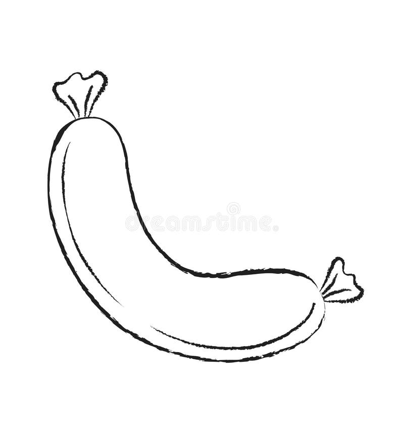 Sausage line icon vector stock vector. Illustration of fast - 124277725