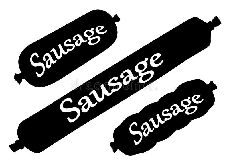 Sausage logo in the set. stock vector. Illustration of graphics - 220329210