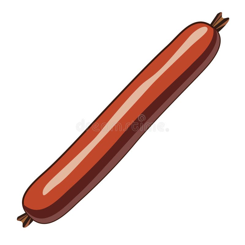 Sausage in natural casing stock vector. Illustration of food - 346891562