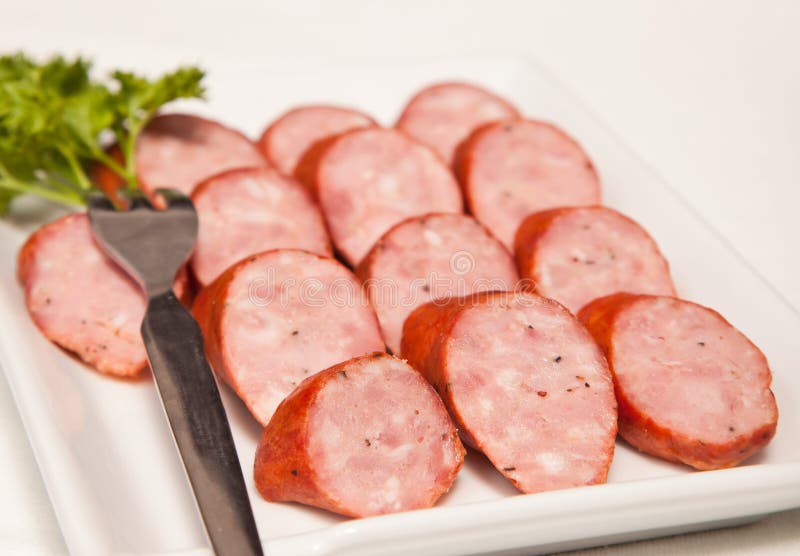 Sausage plate stock photo. Image of sausage, buffet, sliced - 11078890