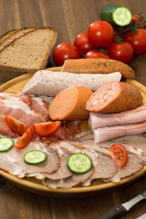 Sausage plate stock image. Image of time, sliced, sausage - 39640431