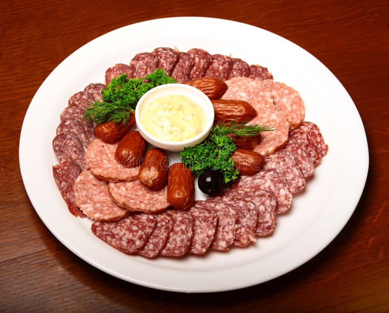 Sausage platter stock photo. Image of meats, slices, dish - 22931744