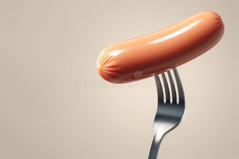 Sausage Pricked on a Fork. Space for Text. Stock Illustration ...