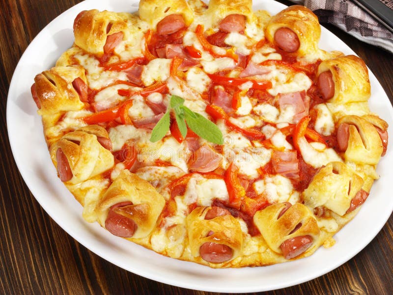 Sausage Roll Pizza - Fast Food Stock Image - Image of cuisine ...