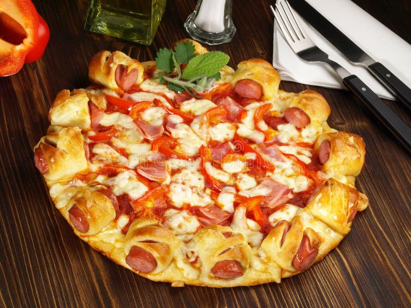 Sausage Roll Pizza - Fast Food Stock Image - Image of fresh, bright ...