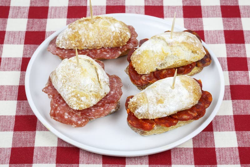 Sausage Sandwich, Typical Basque Cap. Stock Image - Image of lunch ...