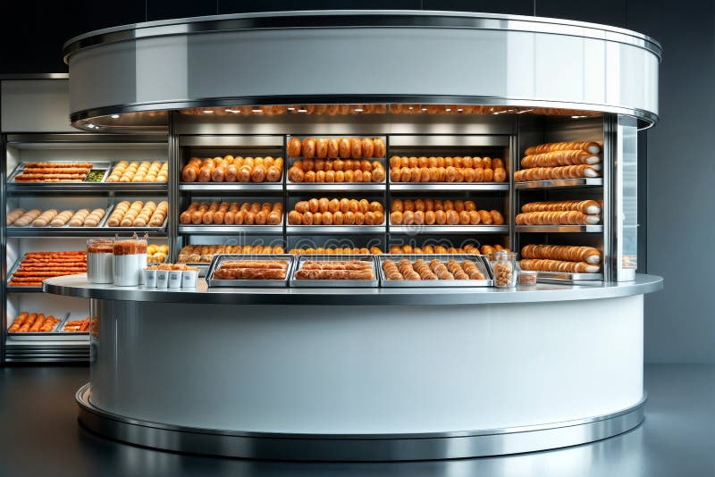 Sausage Shop. Assortment of Sausages on Shop Windows Stock Illustration ...