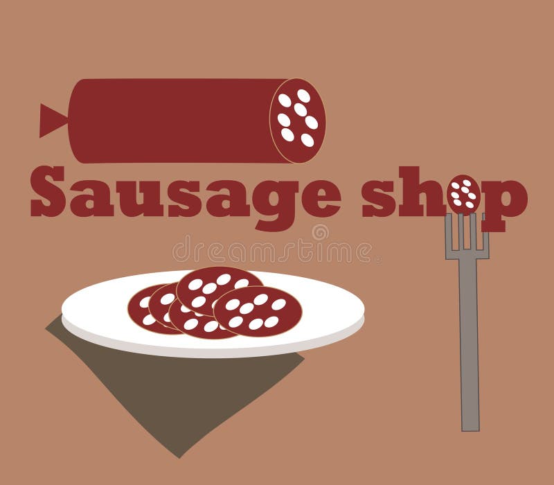 Sausage shop stock vector. Illustration of meat, buffet - 46076568
