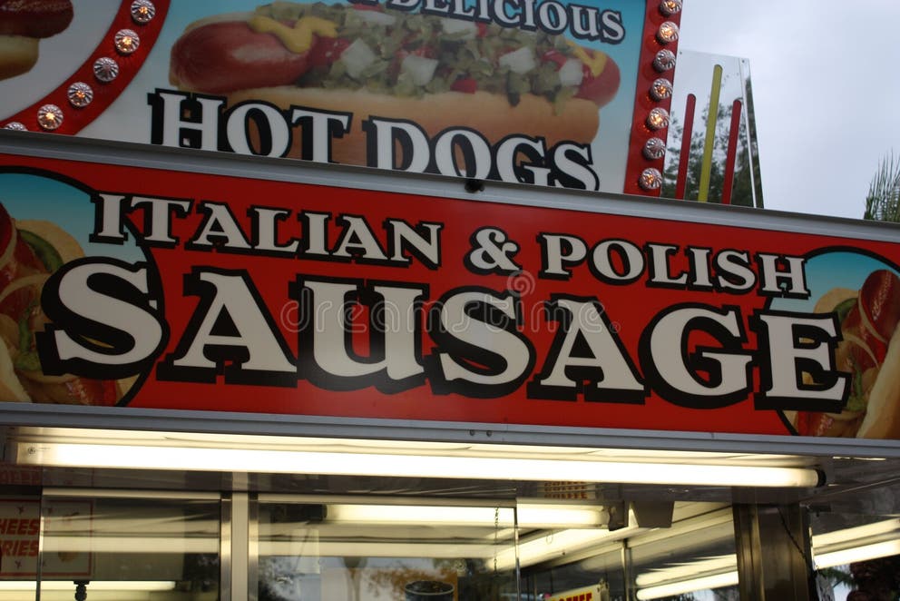 Sausage sign stock image. Image of carnival, sausage - 31052727