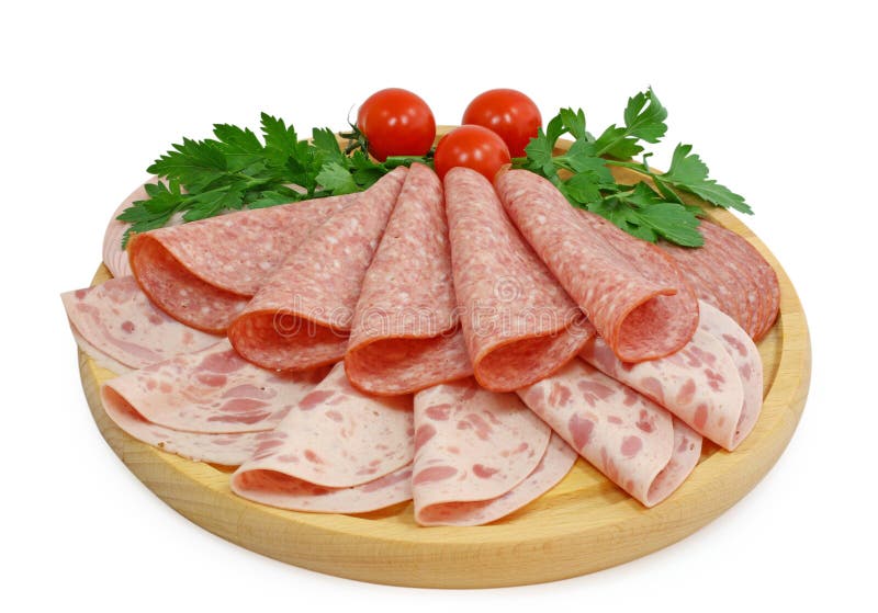 Sausage slice stock photo. Image of close, gourmet, isolated - 4848408