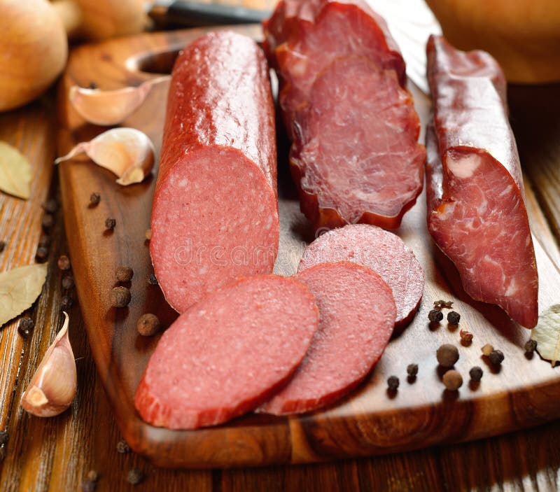 Sausage and spices stock photo. Image of sausage, appetizer - 28440546