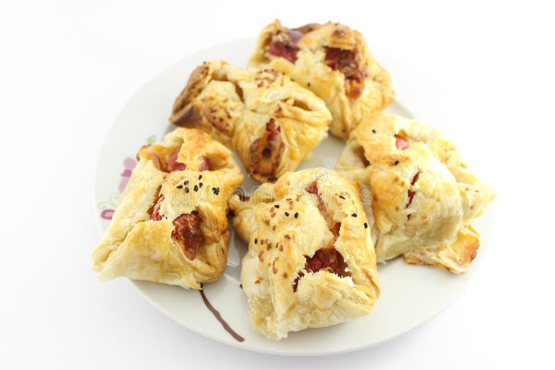 Sausage stuffed Pastries stock image. Image of delicious - 42556765