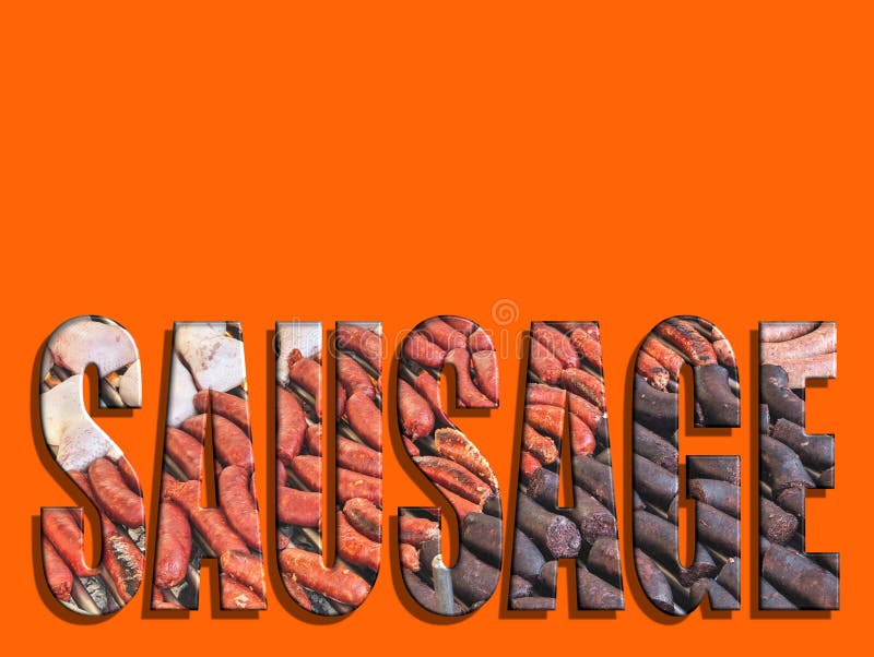 Sausage Varieties Displayed on a Vibrant Orange Background Showcasing ...