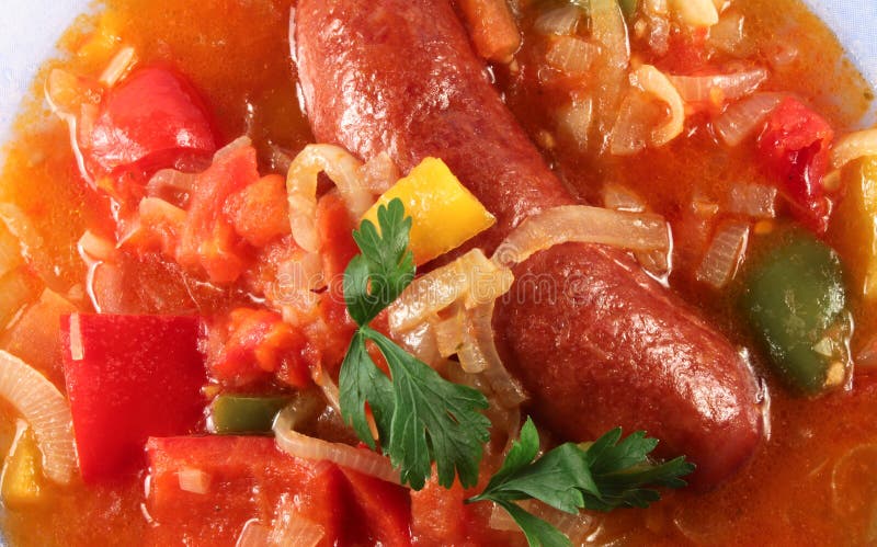 Sausage with vegetables stock photo. Image of onion, fresh - 11471442