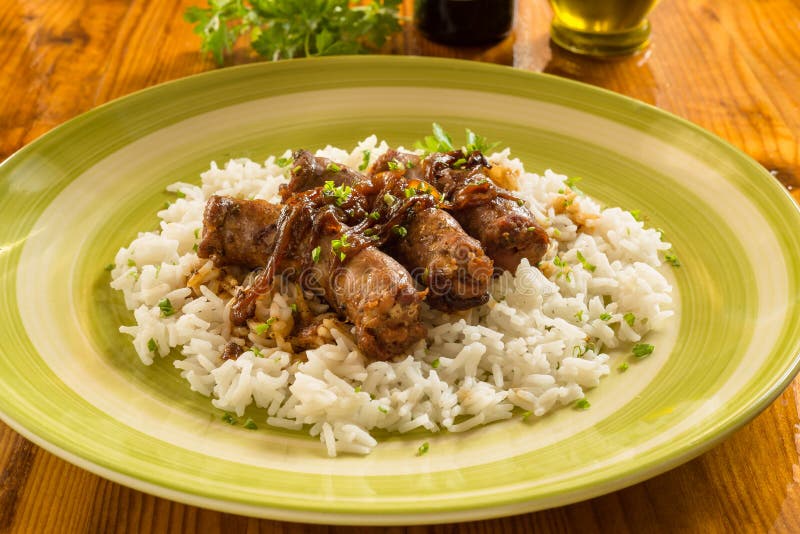 Sausages with Basmati Risotto Stock Photo - Image of meat, dish: 48754092