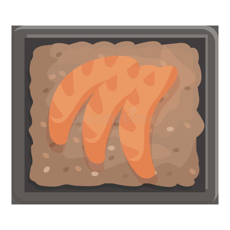 Sausages Cooking in Pan with Grease on Stove Top Stock Vector ...