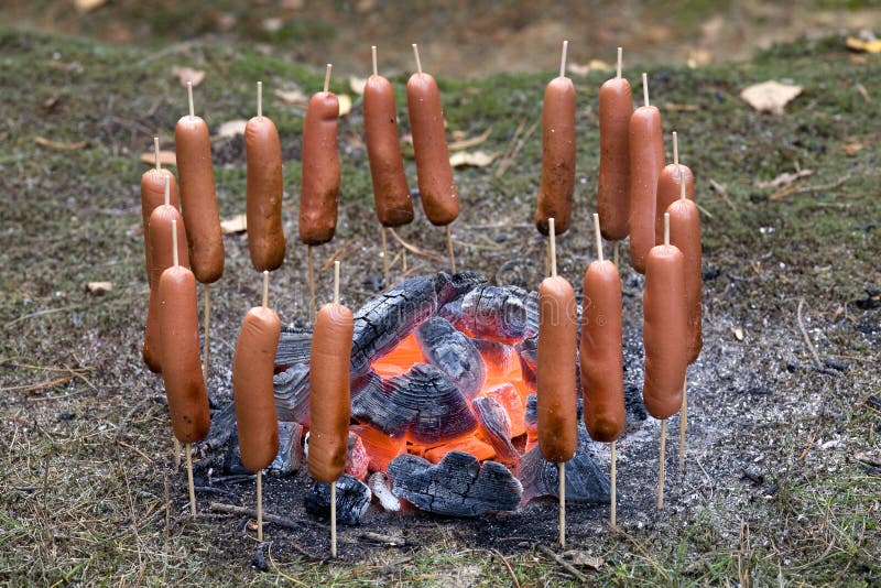 Sausages on fire stock image. Image of beef, barbecue - 11494549