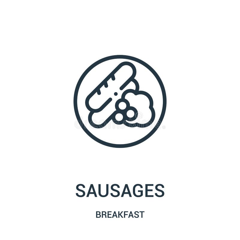 Sausages Icon Vector from Breakfast Collection. Thin Line Sausages ...