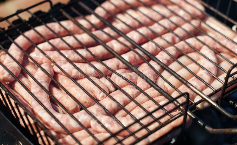 Sausages in Lamb Intestines Stock Photo - Image of closeup, grilling ...