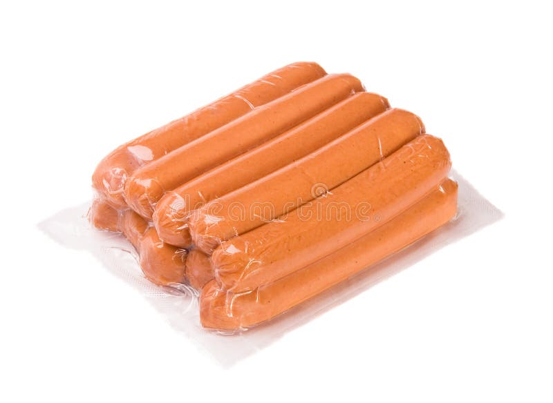 Sausages in a Plastic Package Stock Photo - Image of pile, meal: 11755868