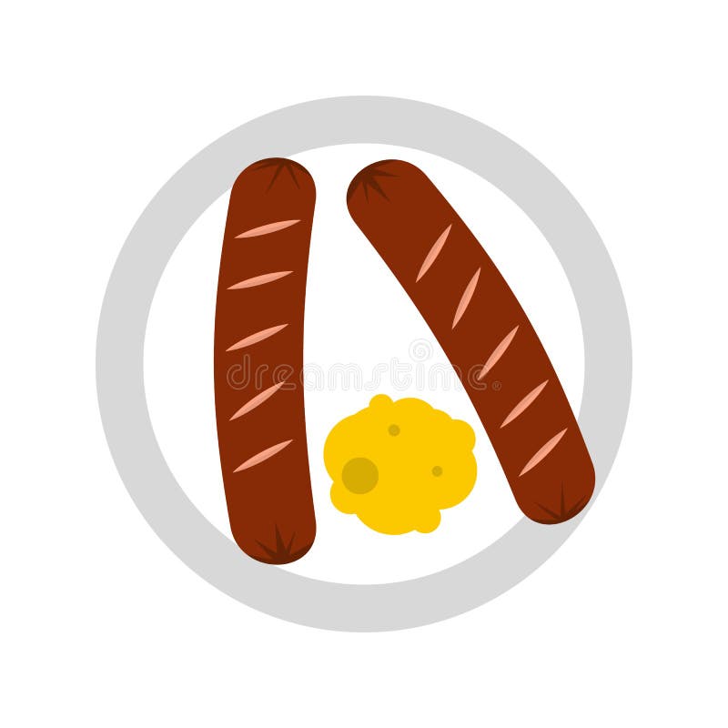 Grilled Sausages Cartoon Icon Stock Vector - Illustration of smoked ...
