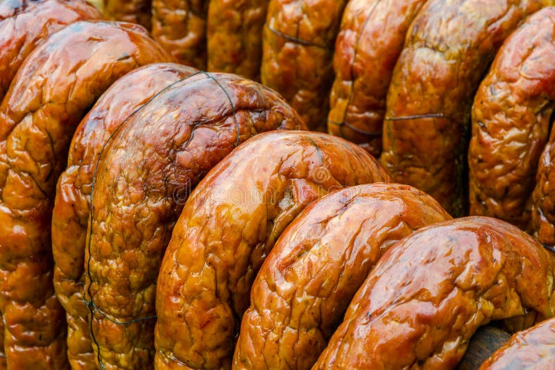 Sausages in a Traditional Smoker Stock Image - Image of cuisine ...