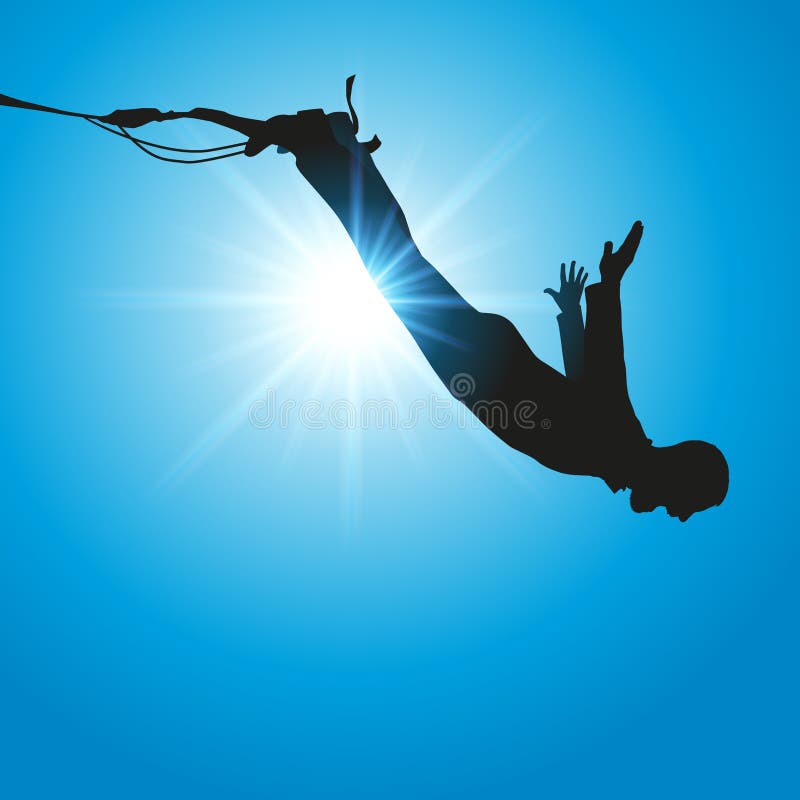 Risk Taking with a Bungee Jump from the Top of a Bridge Stock Vector ...